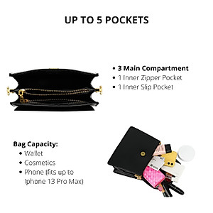 Scarleton Gold Top Handle Satchel Purses for Women, Handbags for Women, Crossbody Bags for Women, Shoulder Bag Purse Mini, H208401 - Black