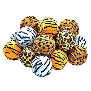 Unique Sports Dog Fetch Squeaker Balls Animal Prints 18 Pack