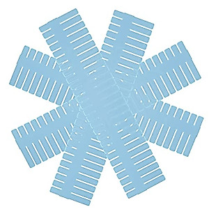 JOIKIT 60 PCS Blue Plastic DIY Grid Drawer Dividers, Plastic Desk Drawer Separators, Adjustable Drawer Divider Organizer, Household Storage Makeup Socks Underwear Organizer