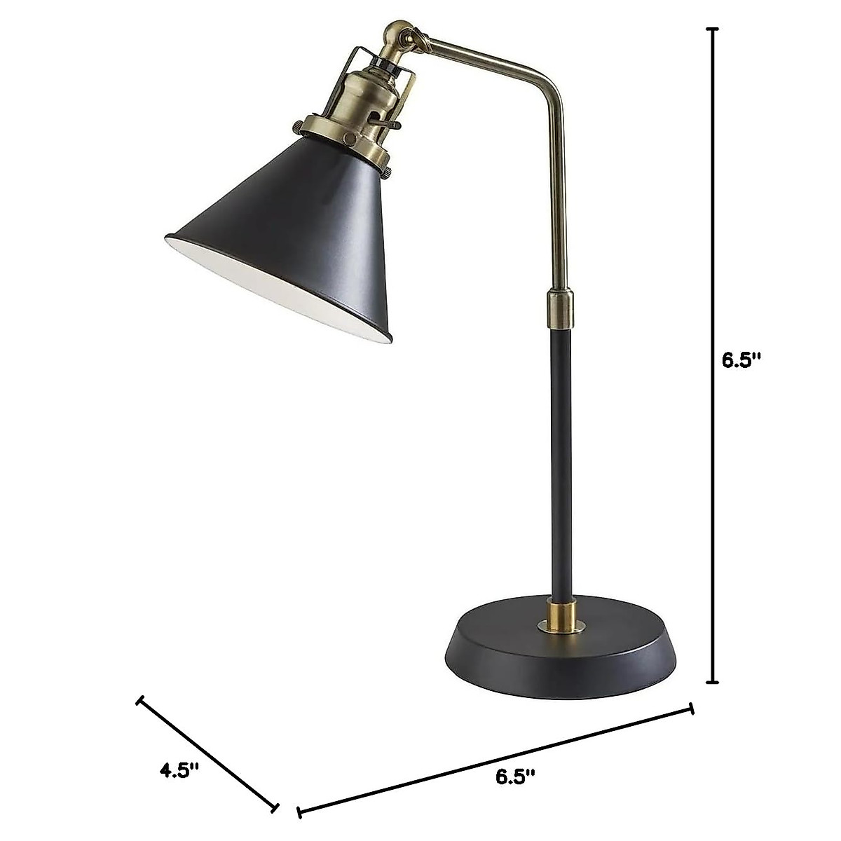 Adesso SL3740-01 Arthur Desk Lamp, Black and Gold