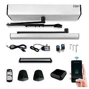 Olideauto Automatic Door Closers Triggered by Dog with WiFi Controller+Wireless Pet Detection Sensors,Phone App Control Remotely Automatic Dog Door Opener