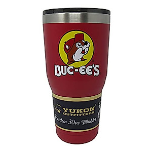 Buc-ee's Red Stainless Steel Tumbler With Bucky the Beaver, Double Wall Vacuum Insulated, 30 Ounces