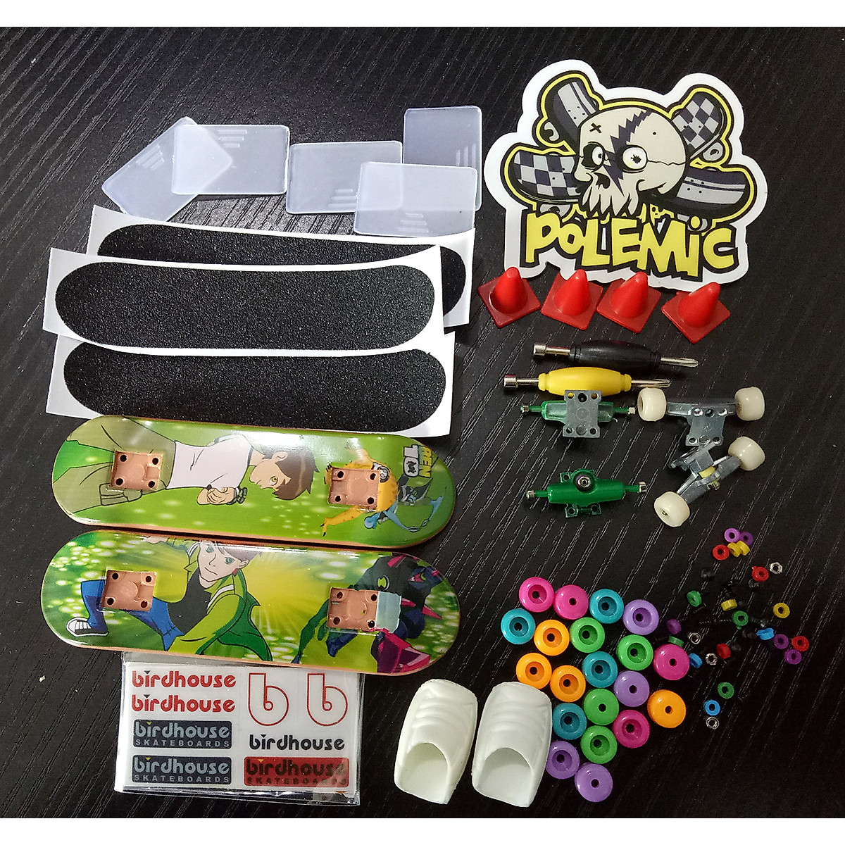 Fanci ABS Finger Skateboard Set Double Rocker DIY Mini Finger Boarding Toy with Storage Box