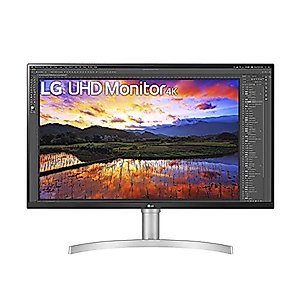 LG 32UN650-W 32 Inch UHD (3840 x 2160) IPS Ultrafine Display with HDR10 Compatibility, DCI-P3 95% Color Gamut, AMD FreeSync, and 3-Side Virtually Borderless Height Adjustable Stand (Renewed)