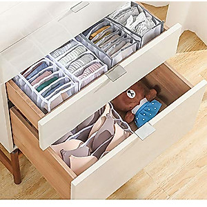 TOPARCHERY Underwear Organizer, 3 Set Foldable Bra Underwear Organizer Drawer Divider Storage Organizer for Underwear, Socks, Ties, Bras, Women Underwear Storage Compartment Box (White)