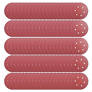 SACKORANGE 100 PCS 6 Inch 6 Holes Sanding Disc - 20 PCS Each of 60 80 120 150 240 Grits, 6" Hook & Loop Backing Random Orbital Sandpaper Sand Paper for Automotive Paint, Woodworking Wood, Metal
