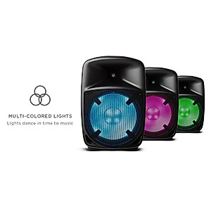 Ion Audio Pro Glow 1500 Portable Bluetooth Speaker - Complete High-Power Speaker System with Microphone & Party Light Effects (Renewed)