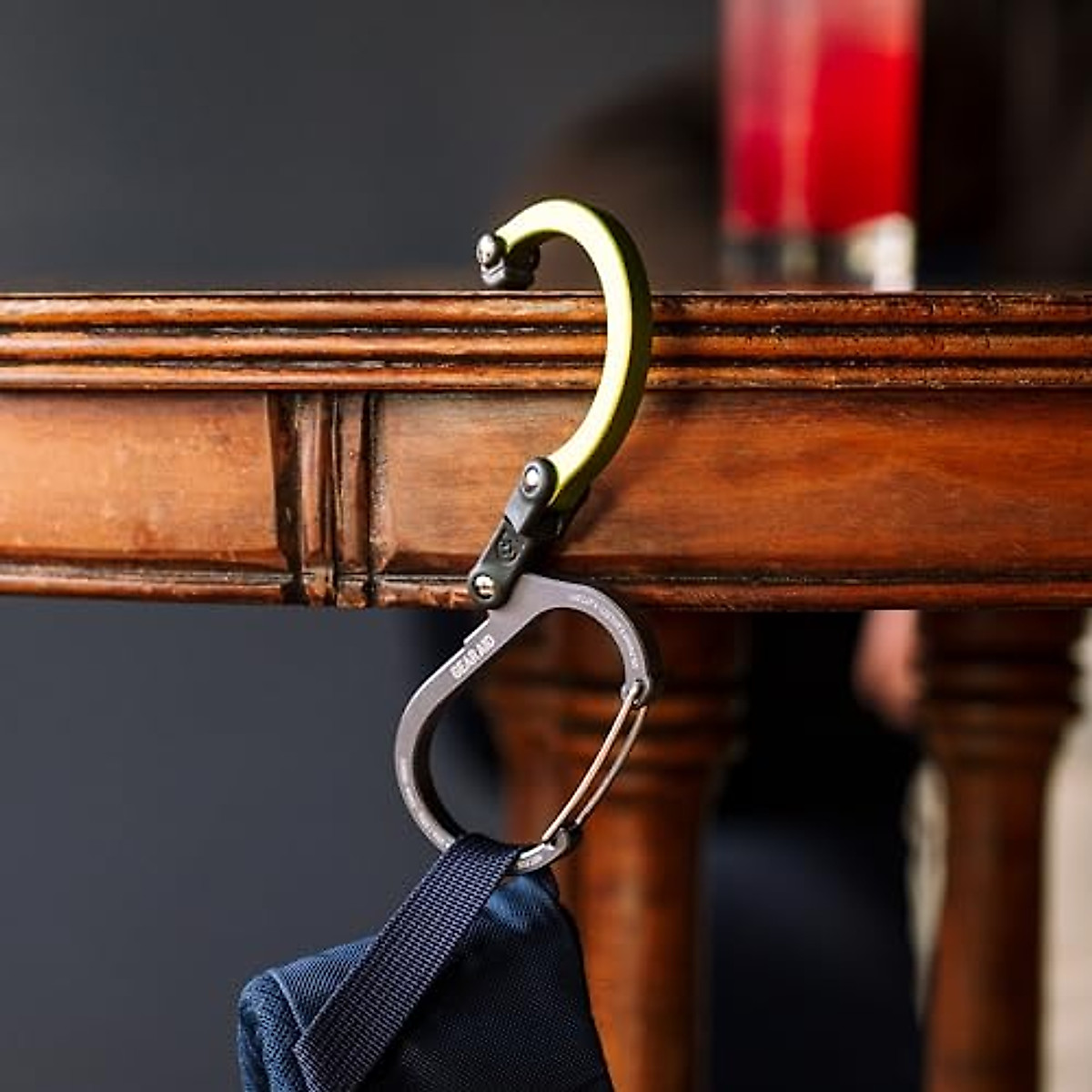 GEAR AID HEROCLIP Carabiner Clip and Hook (Small) For Purse, Stroller, and Backpack, Blue Steel