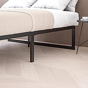 Flash Furniture Lana 14 Inch Metal Platform Bed Frame - No Box Spring Needed with Steel Slat Support and Quick Lock Functionality (Queen)