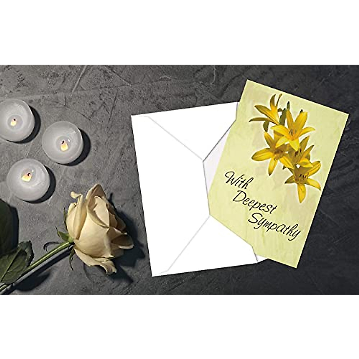 Assorted Sympathy Cards, 100-Pack, 4 x 6 inch, 5 Cover Designs, Blank Inside, by Better Office Products, with Envelopes, 100 Pack