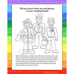 ZOCO - My Heroes - Police, Fire, EMTs - Kids Coloring Books (25 Bulk Pack, Without Crayons) - Community Relations & Promotional Handout - Games, Puzzles, Activities for Children