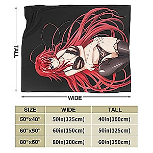 Grtswp High School DxD Throw Blanket Rias Gremory Blanket Bedroom air Conditioning Blanket 60x50, Black