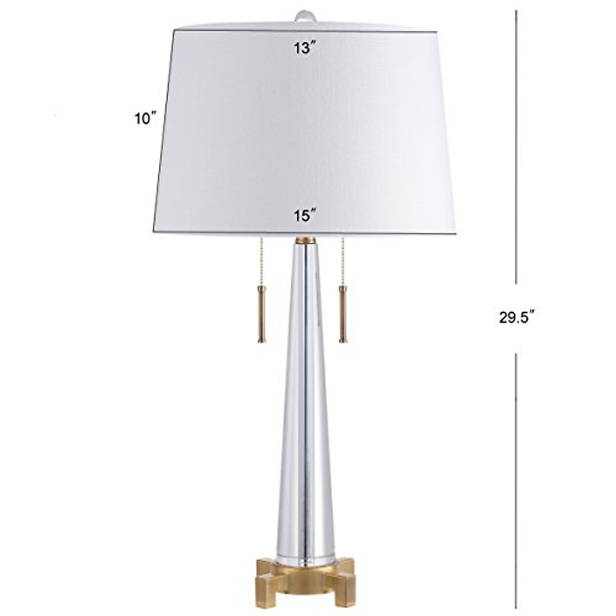 JONATHAN Y JYL2018A Zoe 29.5" 2-Light Crystal LED Table Lamp Contemporary Glam Modern Bedside Desk Nightstand Lamp for Bedroom Living Room Office College Bookcase LED Bulbs Included, Clear/Brass Gold