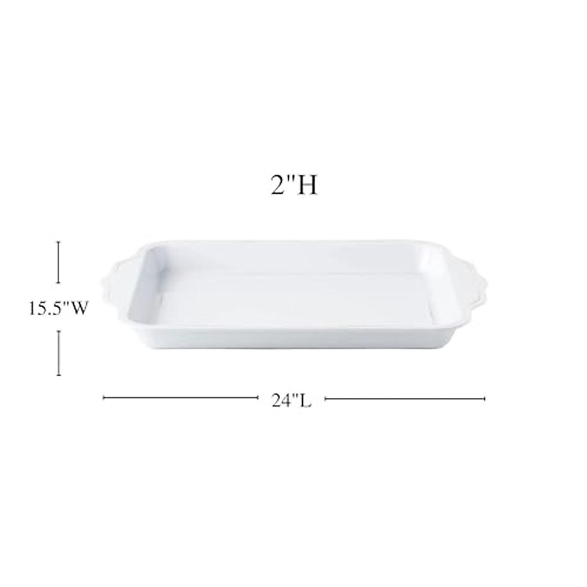 Juliska Berry & Thread Melamine Tray 24 in. - Whitewash, Melamine Serving Tray - Unbreakable, White Melamine, Decorative Embossed Melamine Serving Tray with Handles