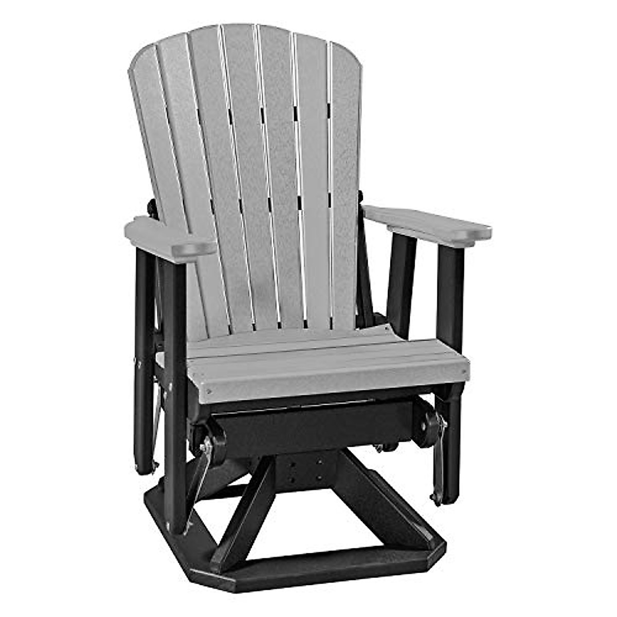 American Furniture Classics OS Home and Office Model 510LGB Fan Back Swivel Glider in Light Gray and Black