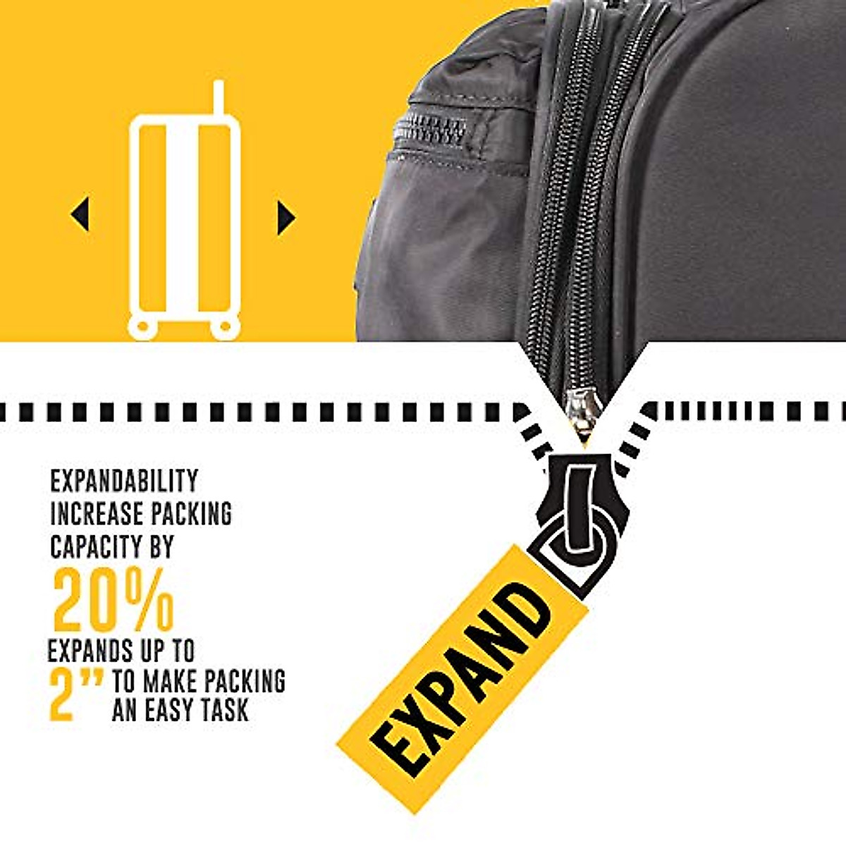 LUCAS Designer Luggage Collection - 3 Piece Softside Expandable Ultra Lightweight Spinner Suitcase Set - Travel Set includes 20 Inch Carry On, 24 Inch & 28 Inch Checked Suitcases (Black)