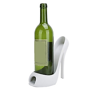 TOPINCN Wine Rack Synthetic Wine Bottle Display Holder Innovative Highheeled Shoe Shape Home Decoration Accessories(White)