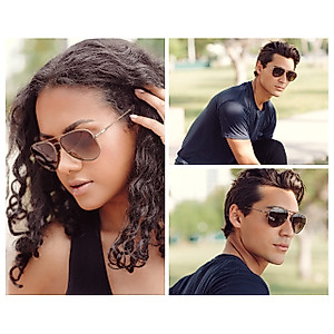 WearMe Pro - Polarized Pilot Style Classic Aviator Sunglasses (Brown Frame/Gradient Brown Lens)