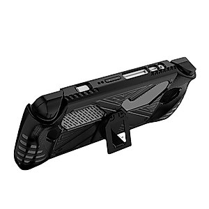 Baigeda Protective Case with Foldable Kickstand for ASUS Rog Ally 2023 Release Full Body Soft TPU Handheld Game Console Drop-Proof Protector Case with Shockproof,Non-Slip,Anti-Collision (Black)