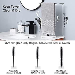KES Towel Rack Stand, Hand Towel Holder with Marble Base Standing Towel Rack for Bathroom Countertop SUS304 Stainless Steel T-Shape Matte Black, BTH224-BK