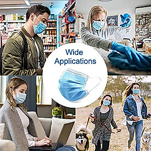 Disposable Face Mask, 3-Layer Safety Mask Anti Dust Breathable Mouth Mask with Earloop (50 Pack)