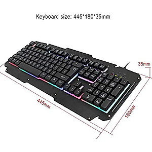 Deeoee Premium USB Wired Backlit Gaming Mechanical Keyboard for Computer PC Laptop Game Player Equipment Accessories