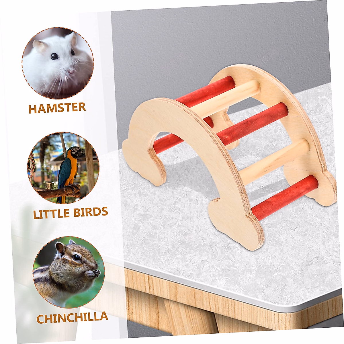 balacoo 2pcs Squirrels Wooden Castle Hamster Platform Critter Nation Small pet Toy Rabbit ramp Gerbils Climbing Ladder Parrot Decor Parrot Toys Wooden Hamster Toy Hamster Supplies to Climb