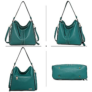 Montana West Large Leather Hobo Handbag for Women Studded Shoulder Bag Crossbody Purse MWC-1001WTQ