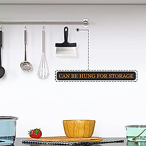 SHANGPEIXUAN Grill Scraper 6.4 Inch Stainless Steel Griddle Scraper with Plastic Handle Versatile Food Scraper Tool for Flat Top Teppanyaki BBQ Blackstone Griddle Accessories