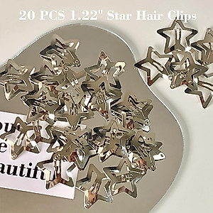 20 PCS 1.22" Star Hair Accessories - Non-Slip Metal Snap Clips and Barrettes for Girls & Women, Y2K Style