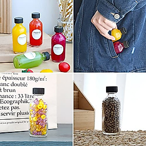 CUCUMI Shot Bottles with Caps, 14pcs 2oz Small Clear Glass Juice Bottles with Lids for Juice, Potion, Ginger, Diy Essential Oils, Whiskey, with Funnels, Perfumes