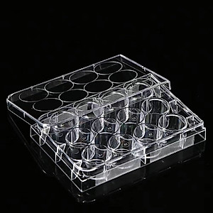 12-Well Tissue Culture Plate - Individually Wrapped， with Lid，Flat Bottom Wells（Pack of 10）