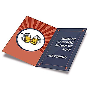 Cheers and Happy Birthday Card Brother | Made in America | Eco-Friendly | Thick Card Stock with Premium Envelope 5in x 7.75in | Packaged in Protective Mailer | Prime Greetings