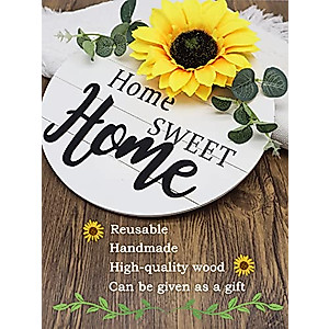 Wood Bead Garland with Tassel, Welcome Sign for Front Door, 2pcs