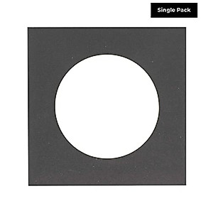 18x18 Mat Bevel Cut for 14x14 Photos - Precut Textured Black Circle Shaped Photo Mat Board Opening - Acid Free Matte to Protect Your Pictures - Bevel Cut for Family Photos, Pack of 1 Matboard Show Kit