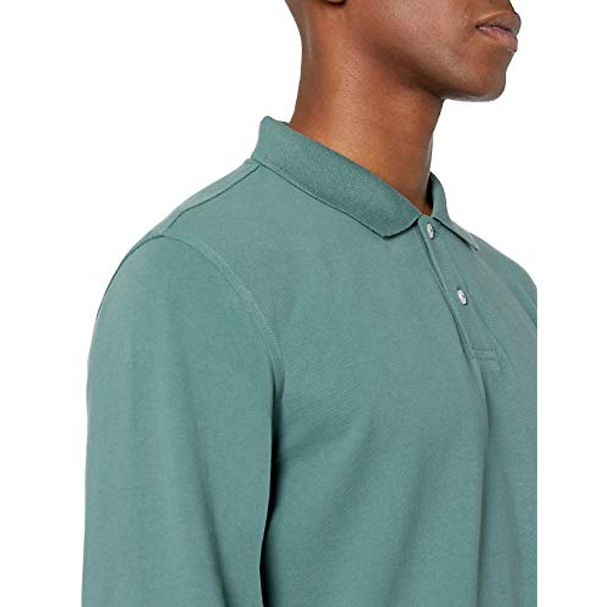 Amazon Essentials Men's Slim-Fit Long-Sleeve Pique Polo, Sage Green, X-Large