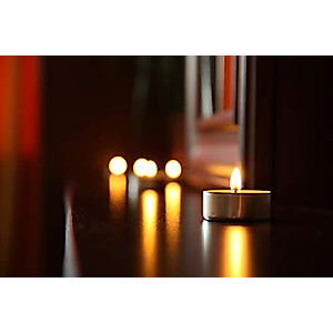 Bluecorn 100% Pure Beeswax Tea Lights in Metal Cups - Bulk Candles (48-Pack) - Tealight Candles - Beeswax Candles - Handmade in Colorado Since 1991