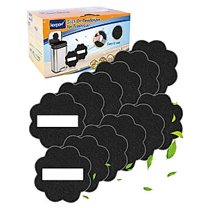 KEEPOW Stick On Deodorizer for Trash Can, 12 Pack Garbage Can Deodorizer Stick On Charcoal Filters for Compost Bucket for Indoor Kitchen Compost Bucket, Countertop and Recycle Bins (Flower)