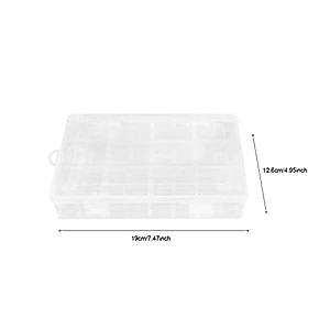 VICASKY 3Pcs Clear Organizer Box with Dividers 12 Compartment Bead Organizer Hardware Accessories Box Earrings Organizer for Bead Storage Fishing Tackle Loom Bands