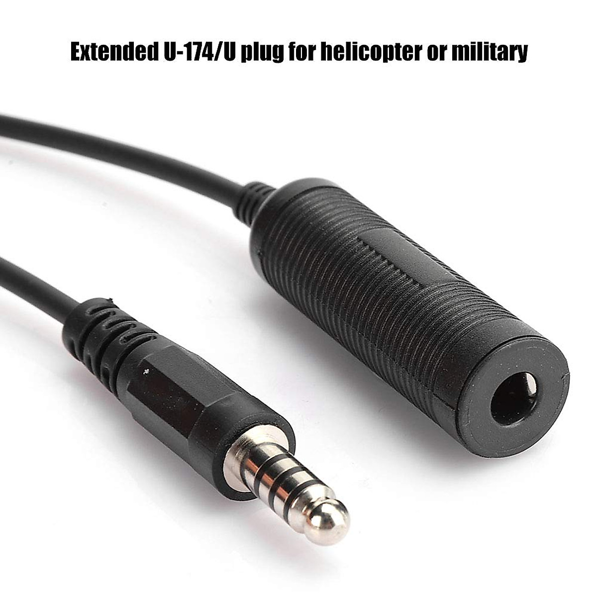 Headphone Extension Line,Coiling Type U-92A/U to U-174/U Helicopter Military Headphone Extension Cable,Used to Expand Standard Military Mono U-174/U Plugs to Connect Helicopters or Military Rad