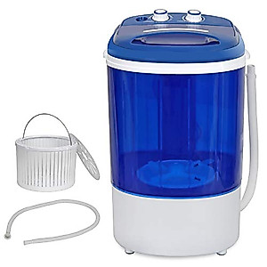SUPER DEAL Mini Washer 5.7 lbs Capacity Portable Single Tub Compact Washing Machine with Spin Cycle Basket and Drain Hose for Camping, Traveling, Apartments, Dorms, RVs 110V