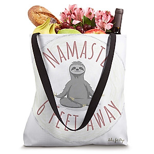Namaste 6 Feet Away - Social Distant Yoga Sloth Tote Bag
