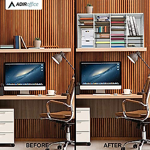 Adir Wooden Literature Organizer Sorter - Stackable Mail Craft Paper Storage Holder with Removable Shelves for Office, Classrooms, and Mailrooms Organization (36 Compartment, White)