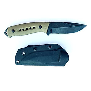 LETHALIFE Tactical Fixed Blade Hunting Knife - Full Tang, Coyote Brown