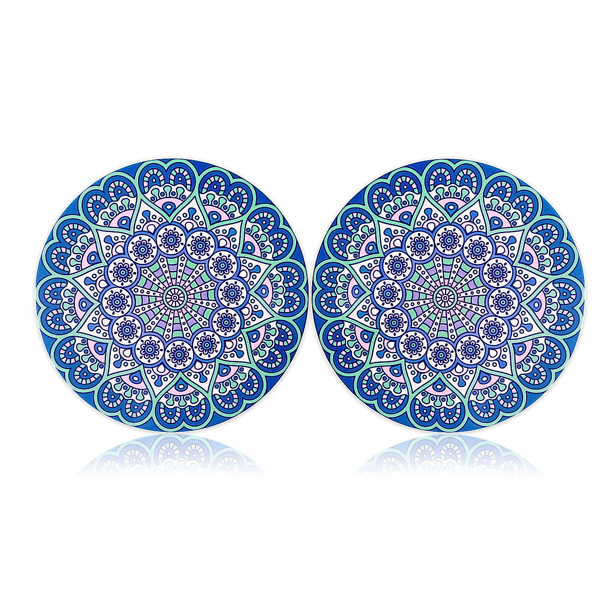 Ceramic Trivet for Hot Pots and Pans, Large Heat Resistant Mats with Cork Base, Trivets for Hot Dishes, Extra Thick, Round 7.9 Inch, Set of 2