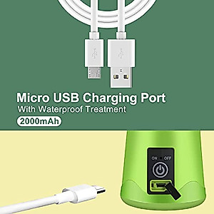 Portable Blender, Personal Blender with USB Rechargeable Mini Fruit Juice Mixer, Personal Size Blender for Smoothies and Shakes Mini Juicer Cup Travel 380ML