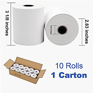 SJPACK Thermal Paper 3 1/8 x 230ft Pos Receipt Paper, 10 Rolls Cash Register Roll TM-T88 T-20 T-90 SRP-350 370