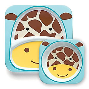 Skip Hop Baby Plate, Zoo Divided Plate, Giraffe