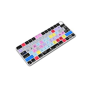 XSKN Shortcut and Language seriers Silicone Keyboard Cover Skin for 2021 New M1 Chip iMac Magic with Touch ID A2449 Lock Key A2450 Without Numeric keypad (US&EU Version Premiere Pro) K-382