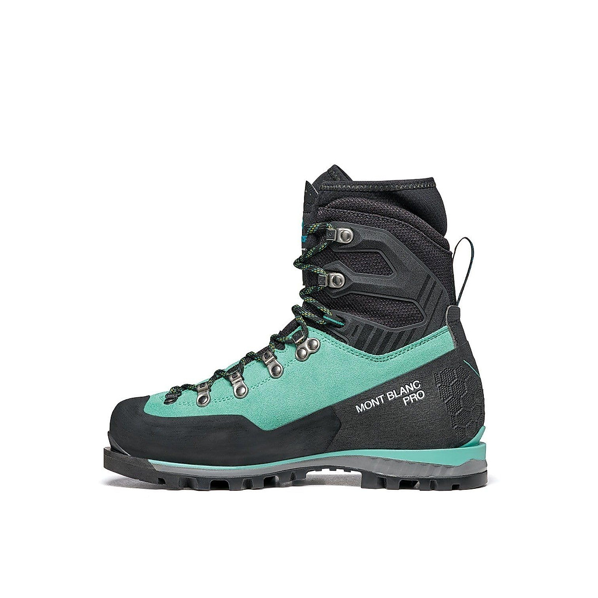 SCARPA Women's Mont Blanc Pro GTX Waterproof Gore-Tex Boots for Hiking and Mountaineering - Green Blue - 7-7.5
